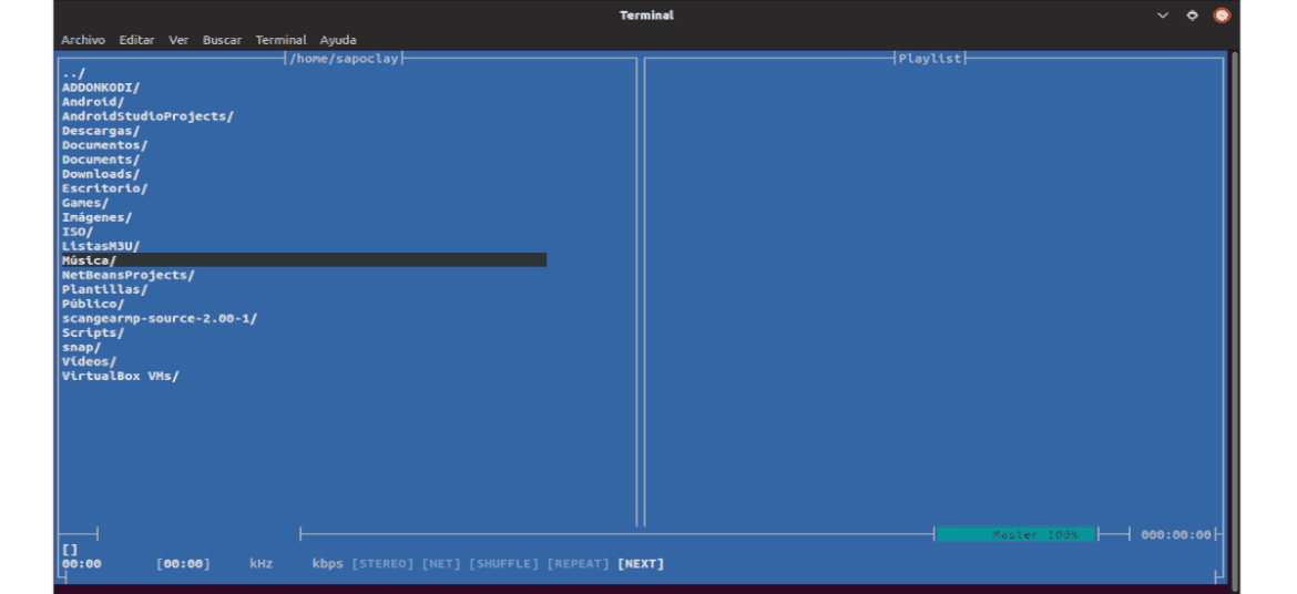 MOC (Music On Console), un reproductor de música para la terminal