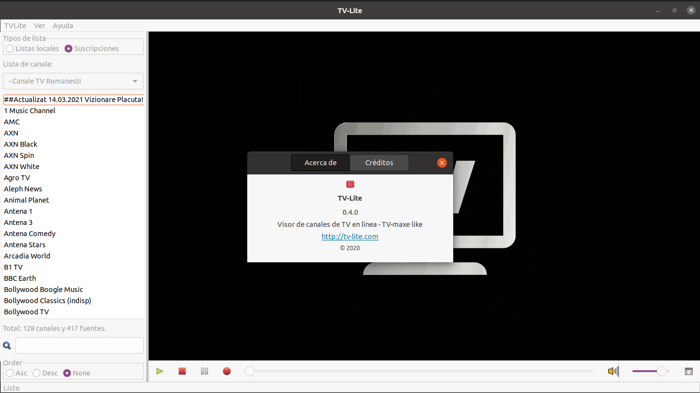 TV-Lite, un reproductor muy funcional de listas IPTV