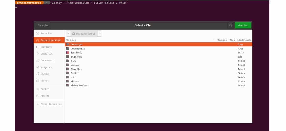 Zenity, crea cuadros de diálogo desde la línea de comandos