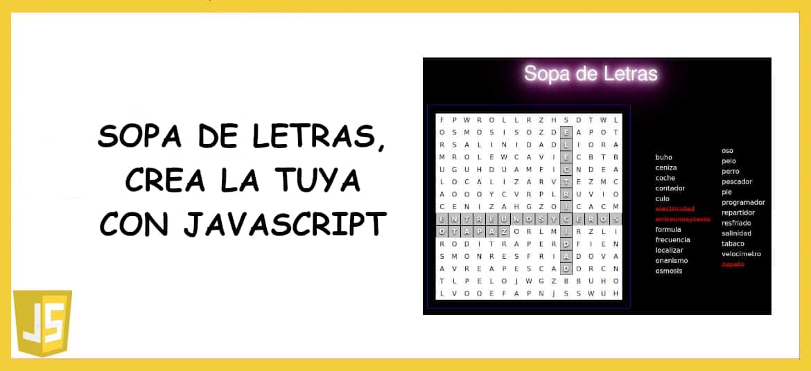 Sopa de letras, crea la tuya propia con JavaScript