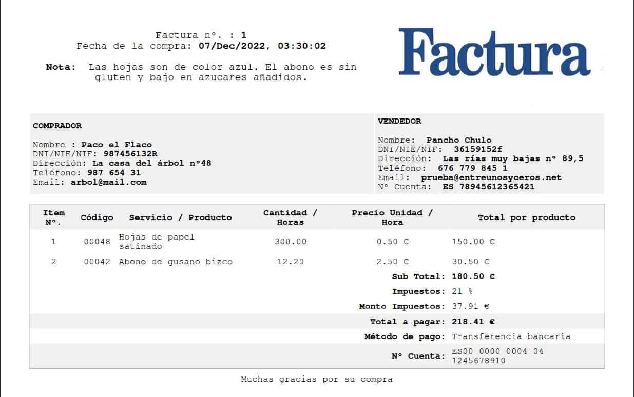 Crear facturas con este sencillo sistema creado con PHP, CSS y JS