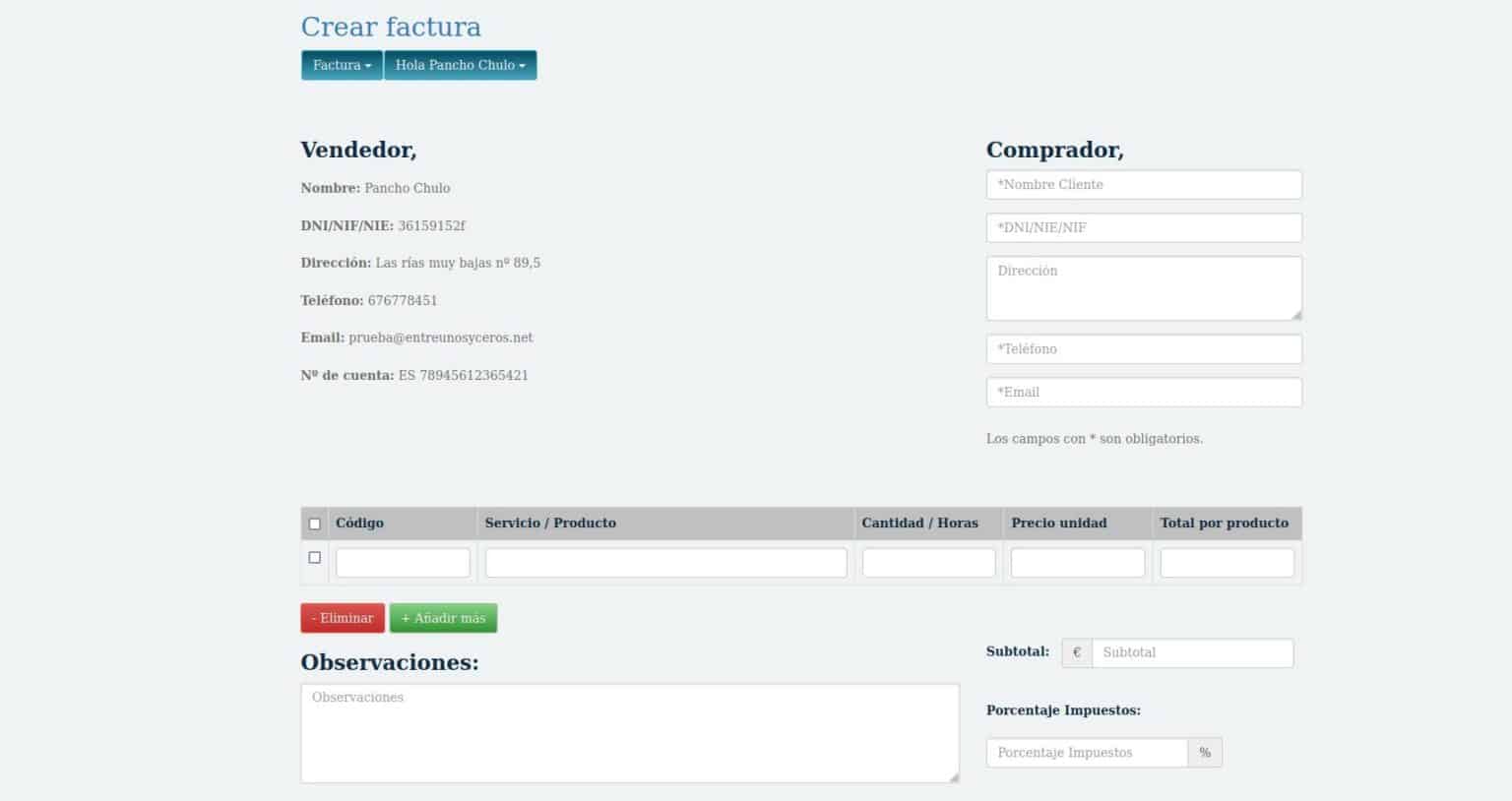 Crear facturas con este sencillo sistema creado con PHP, CSS y JS