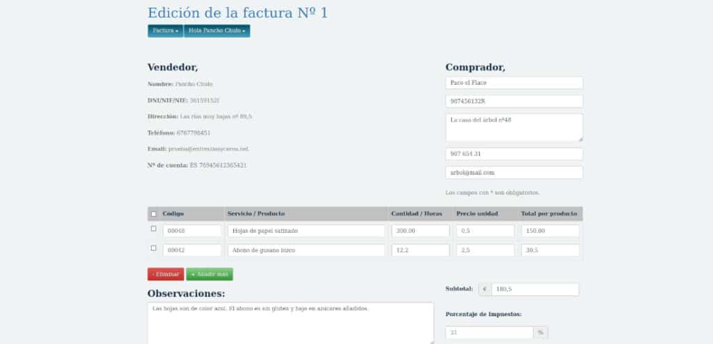 Crear facturas con este sencillo sistema creado con PHP, CSS y JS