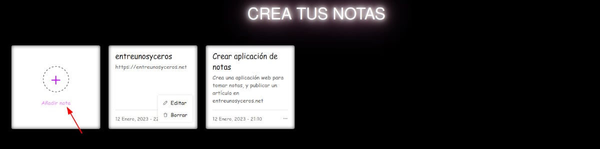 Aplicación web de notas, crea la tuya propia de forma rápida