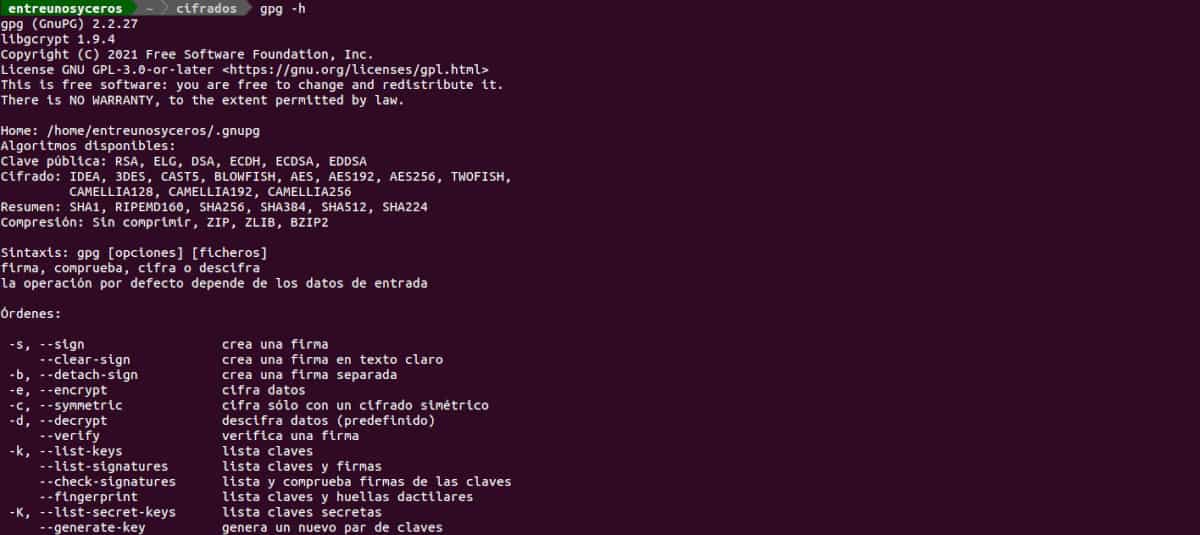 GnuPG, cifra y descifra archivos desde la terminal
