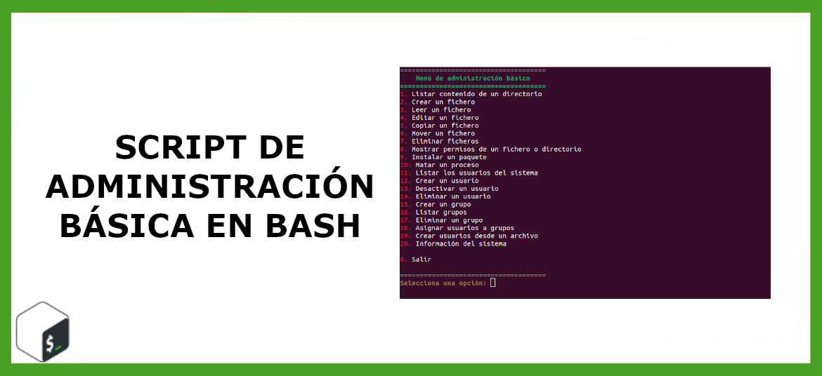Script en bash para la administración básica de un sistema Ubuntu